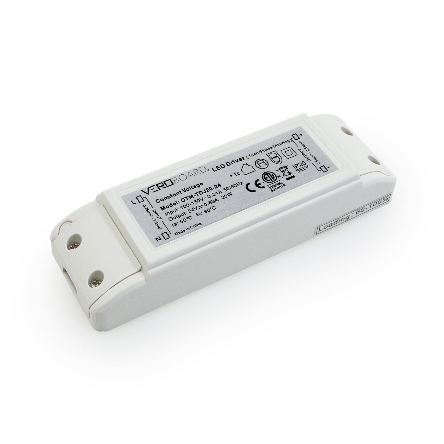 OTM-TDJ20-24 Constant Voltage Triac Dimming LED Driver, 24V 0.83A 20W