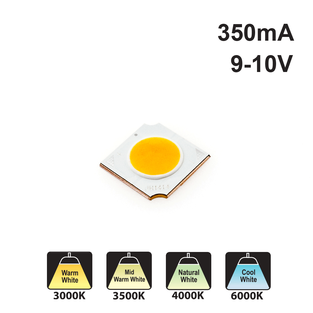 Constant Current COB LED Module, 350mA 9-10V 3W