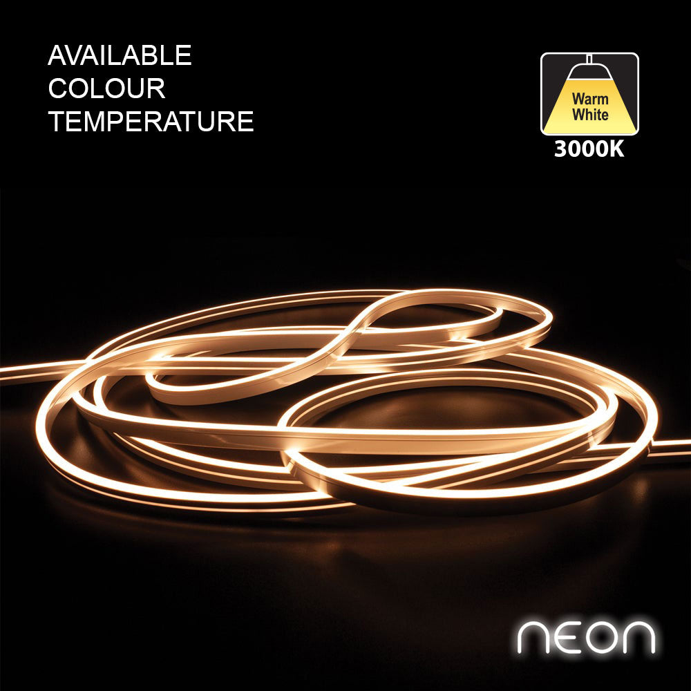5M(16.4ft) LED Neon light Strip FS-WW Neon-4MM-168 LED/m, 3000K Dimmab