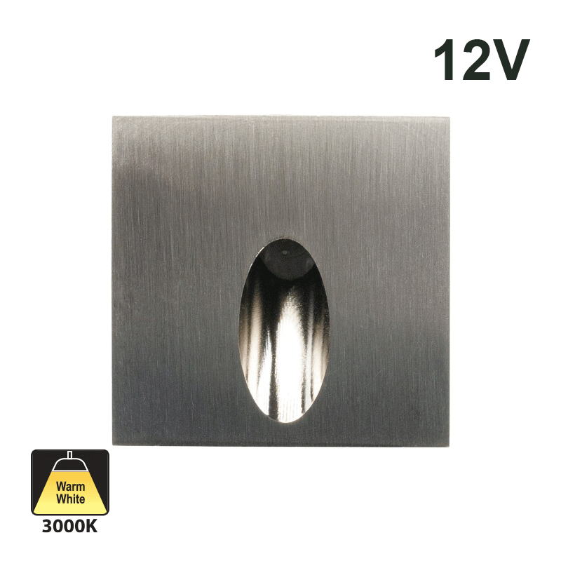 VBD-SQ25-1W-3K-BN Square LED Step Light, 12V 1W 3000K