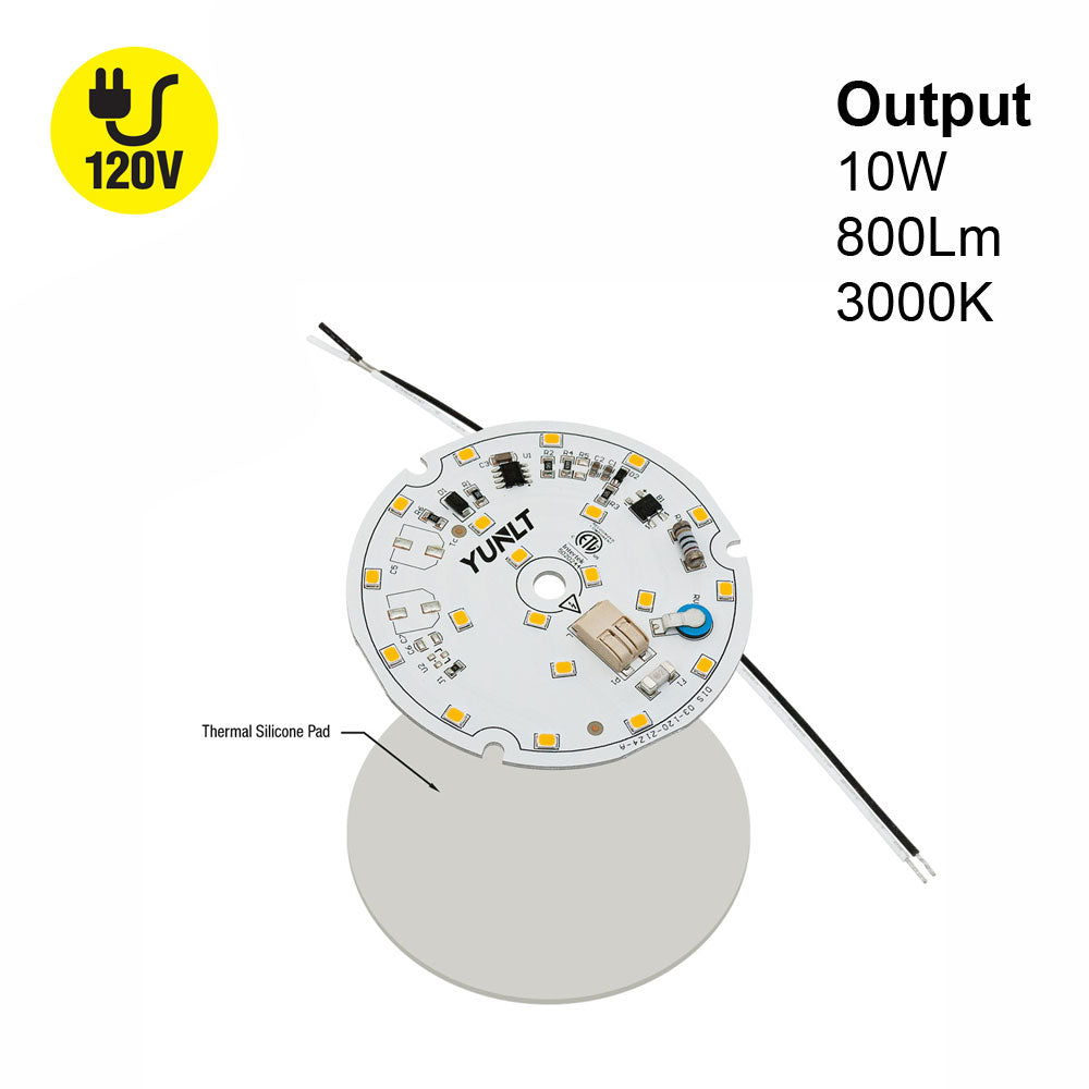 3 inch Round Disc LED Module, 120V 10W 3000K(Warm White)