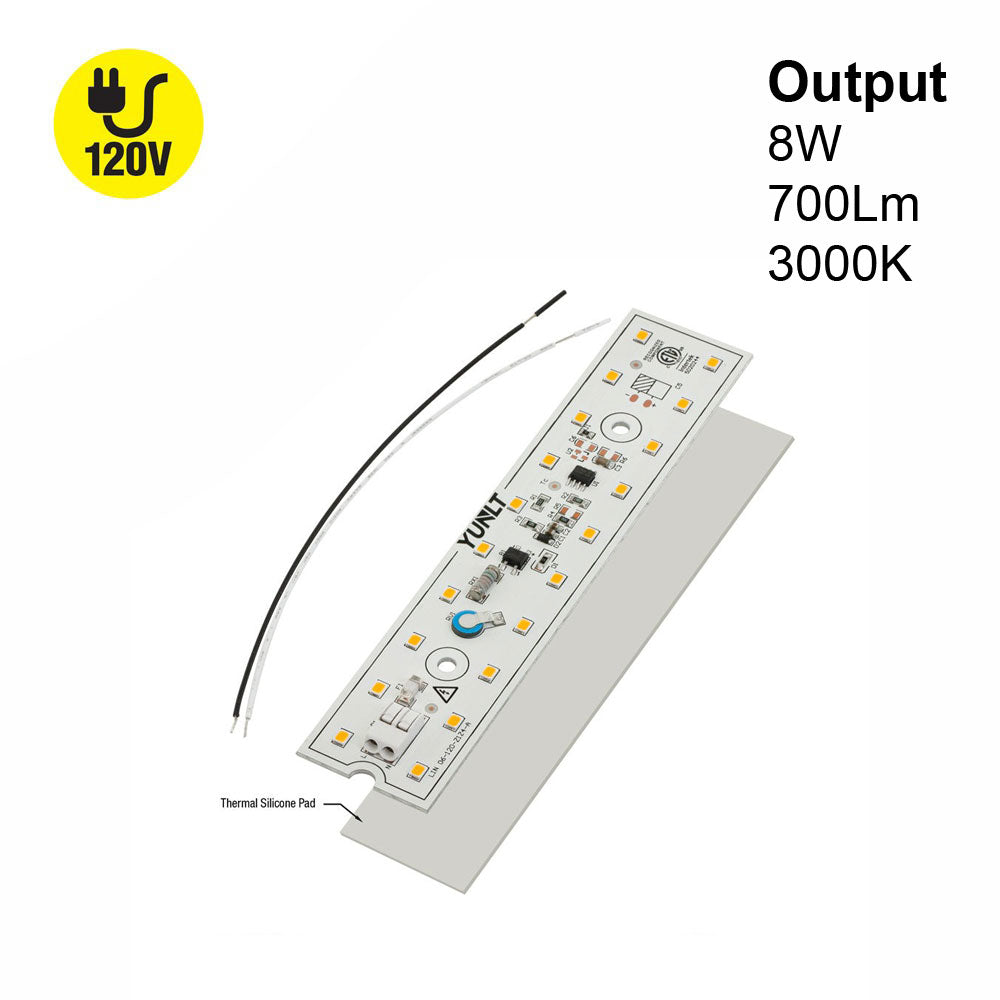 6 inch Linear LED Module Driverless Engine, 120V 8W 3000K(Warm White)