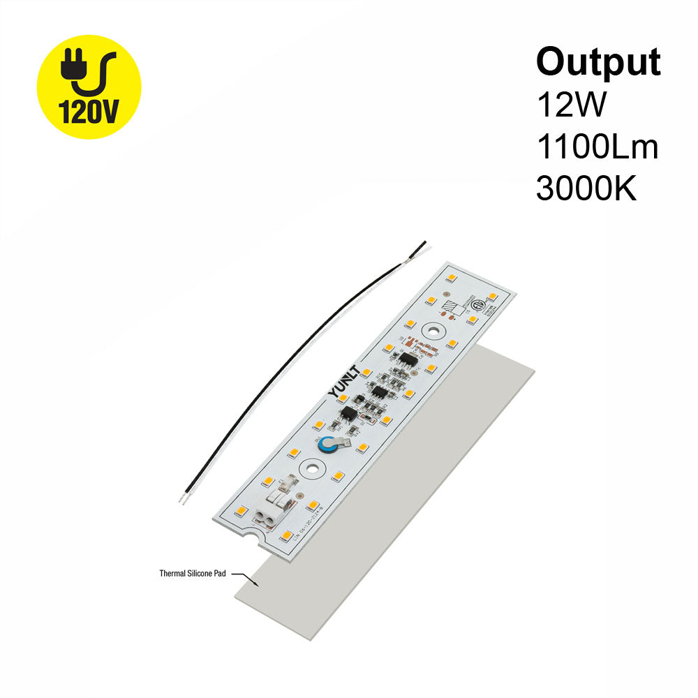 6 inch Linear LED Module Driverless Engine, 120V 12W 3000K(Warm White)