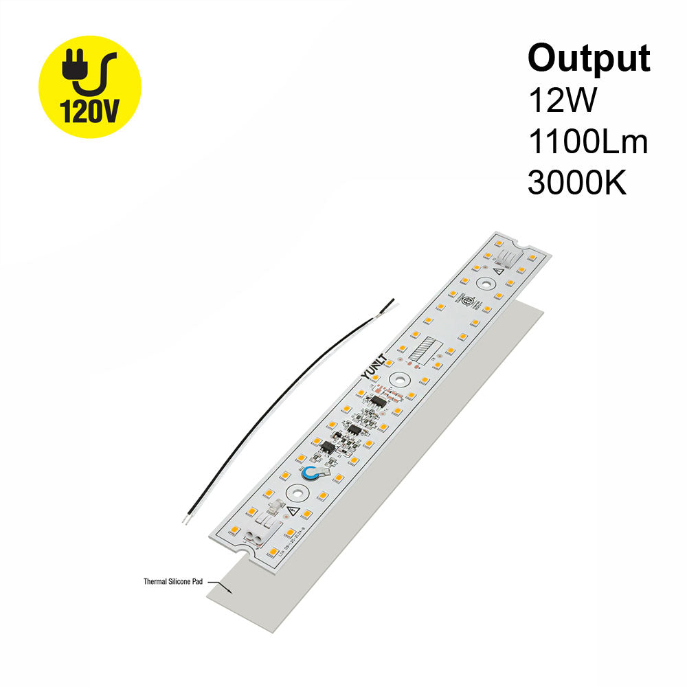 9 inch Linear LED Module Driverless Engine, 120V 12W 3000K(Warm White)