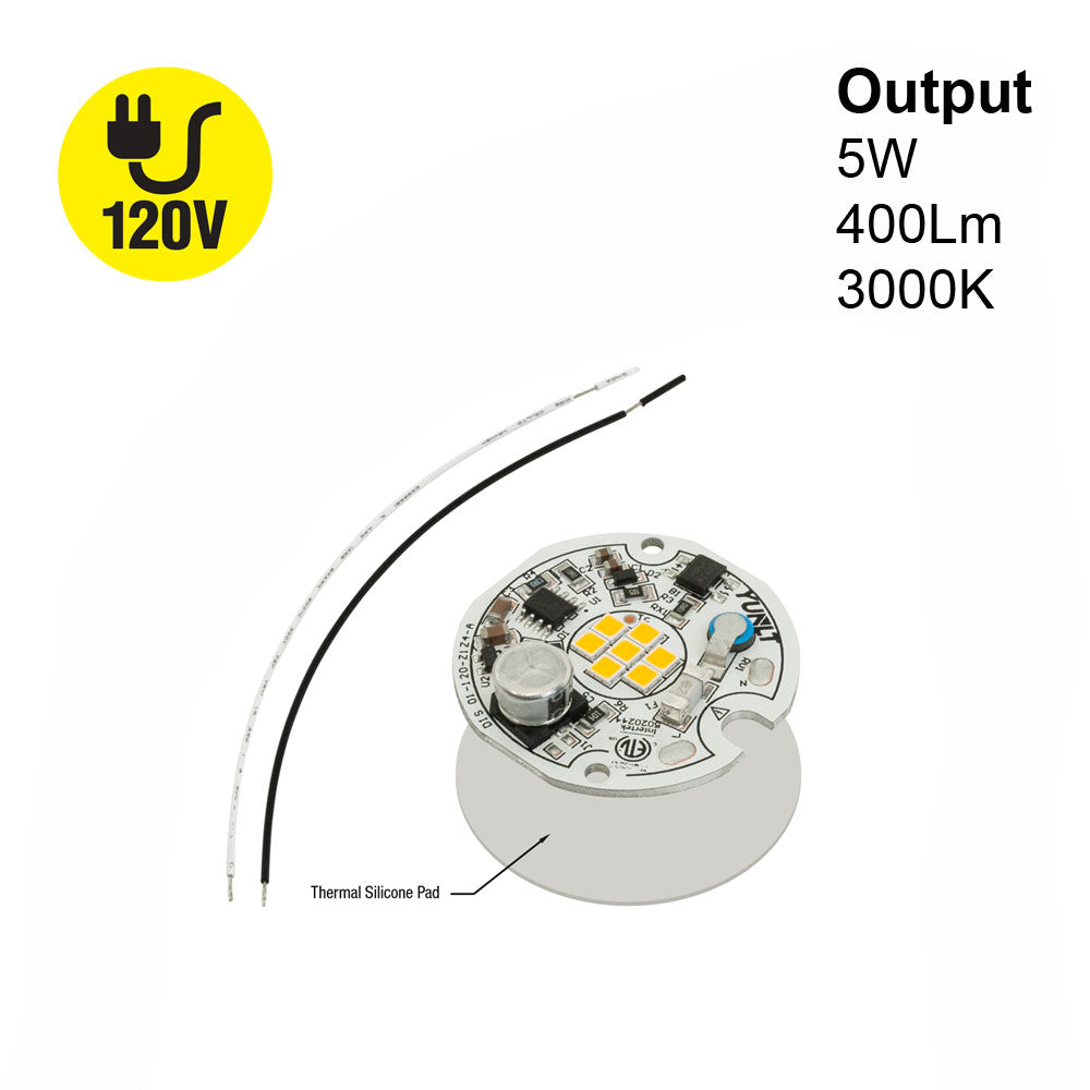 1.5 inch Round Disc ZEGA LED Module, 120V 5W 3000K(Warm White)