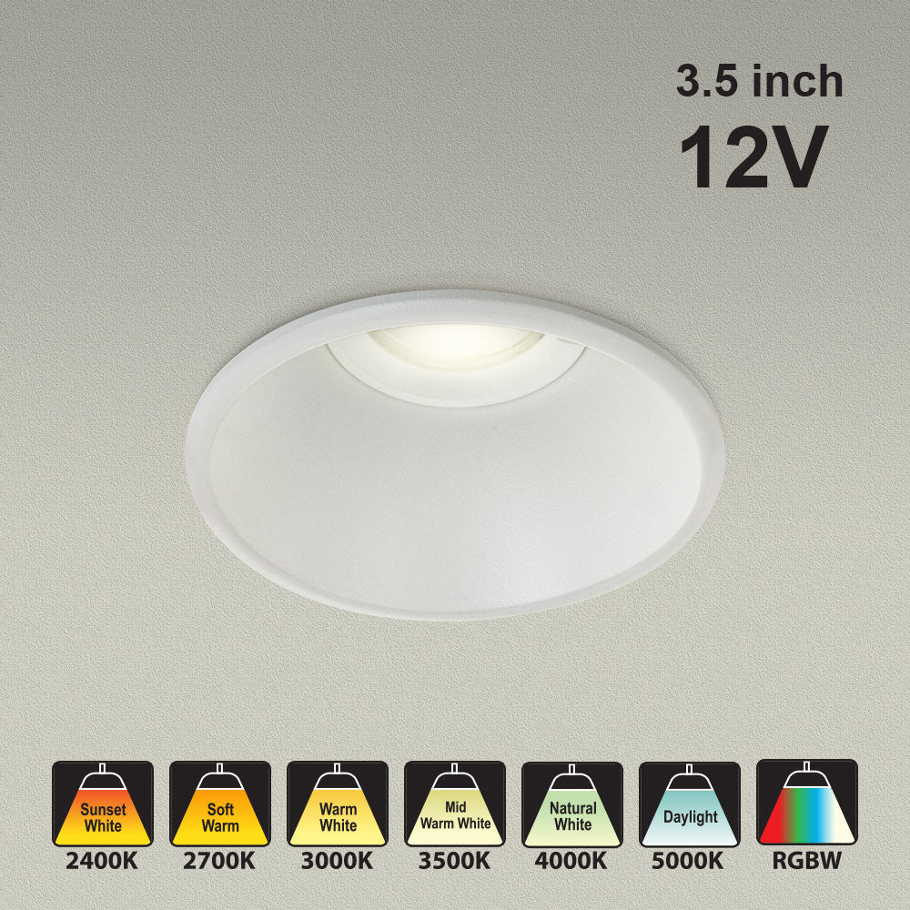MTR-85W 12V Recessed LED Light Fixture, 3.5 inch White