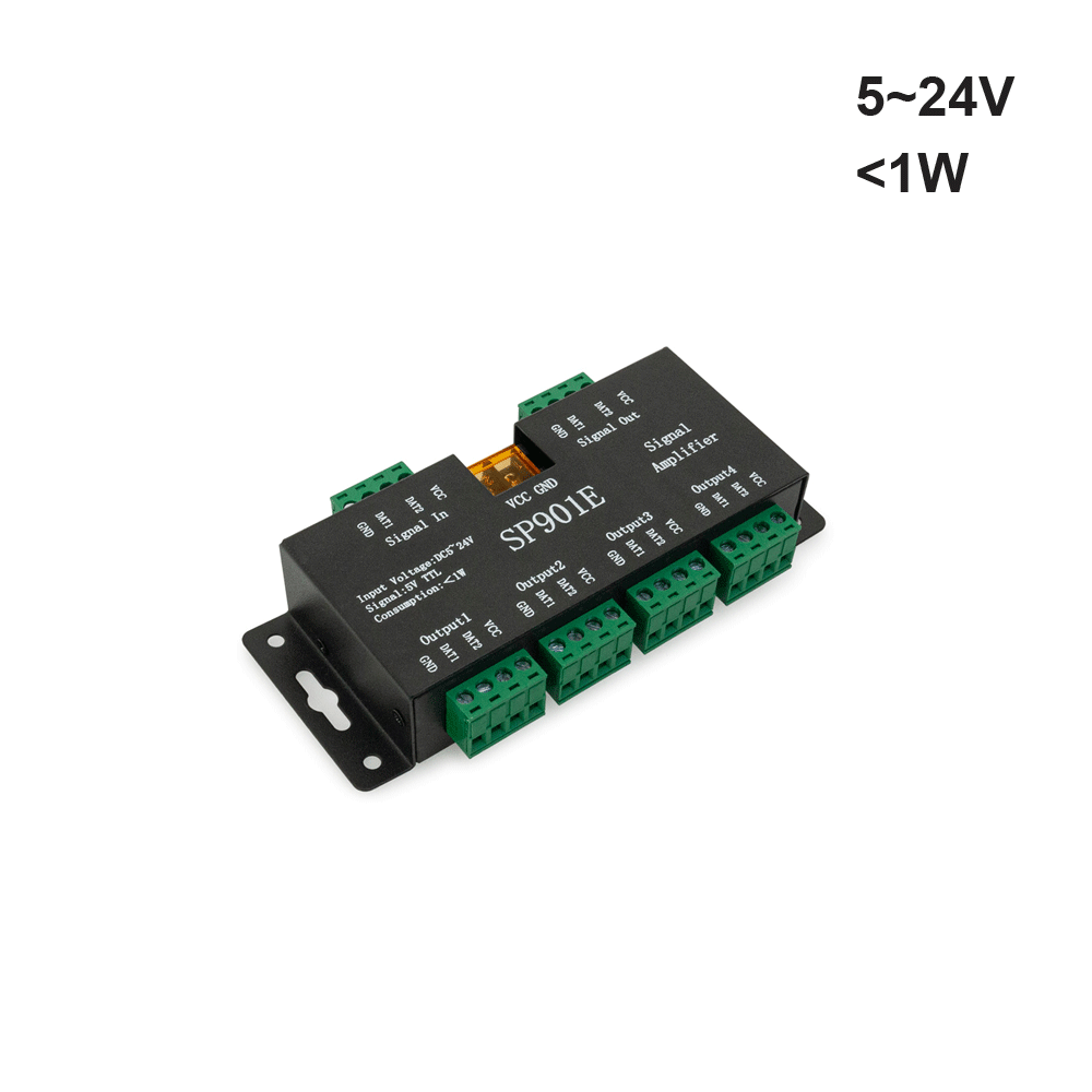 SP901E LED Pixel SPI Signal Amplifier Repeater Addressable LED Strip