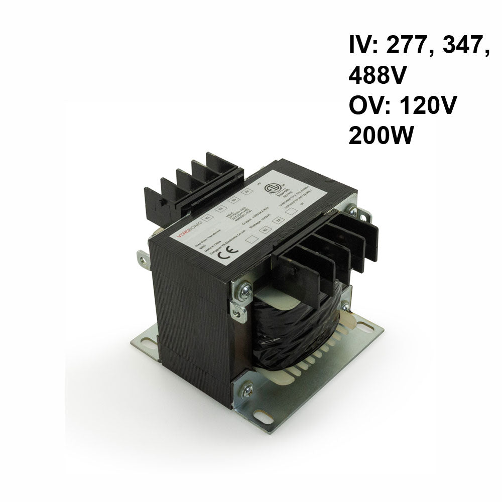Step-Down Transformer 277V, 347V, 488V to 120V 200W