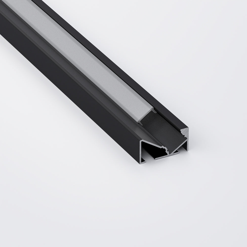 Type 106B Black 45-degree Linear Architectural Light Fixture Profile,