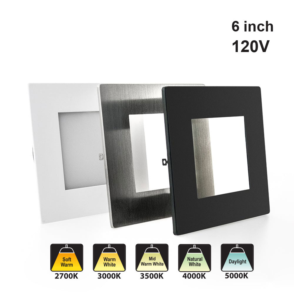 6 inch Square Flat Dimmable Recessed LED Downlight / Ceiling Light