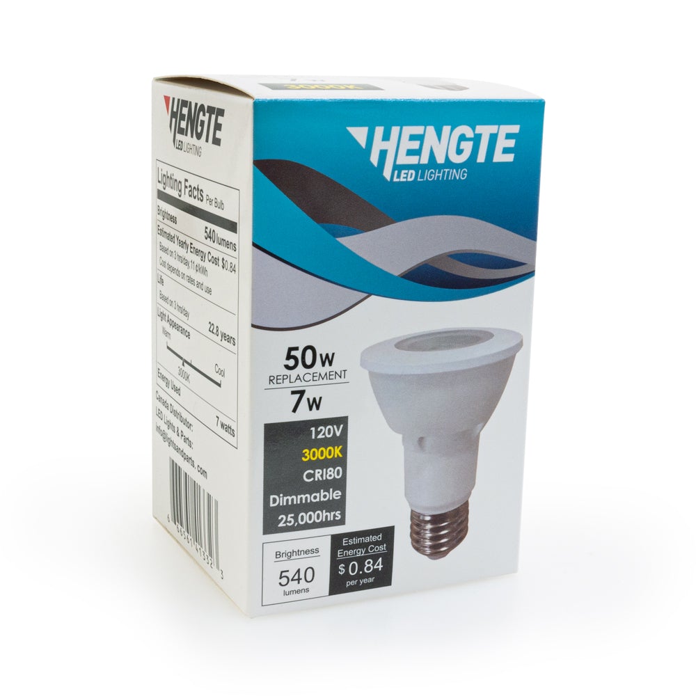 Hengte PAR20 LED Bulb, 120V 7W Equivalent 50W 3000K