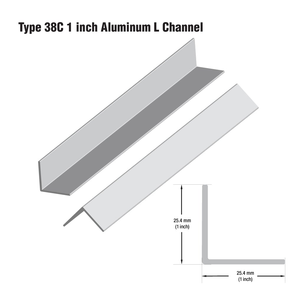 Type 38C, 1Inch Aluminum L Channel VBD-CH-L3
