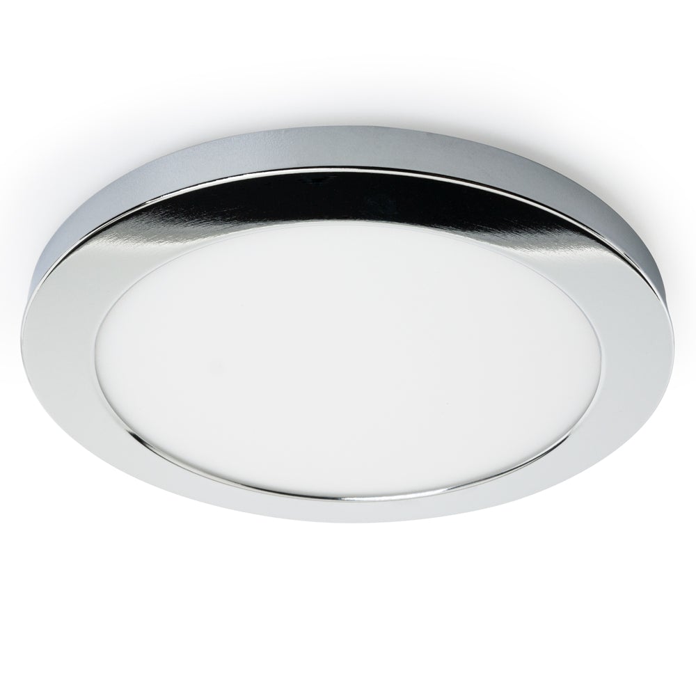 8 inch Polished Chrome Trim Cover for Round Surface Mount Downlight wi