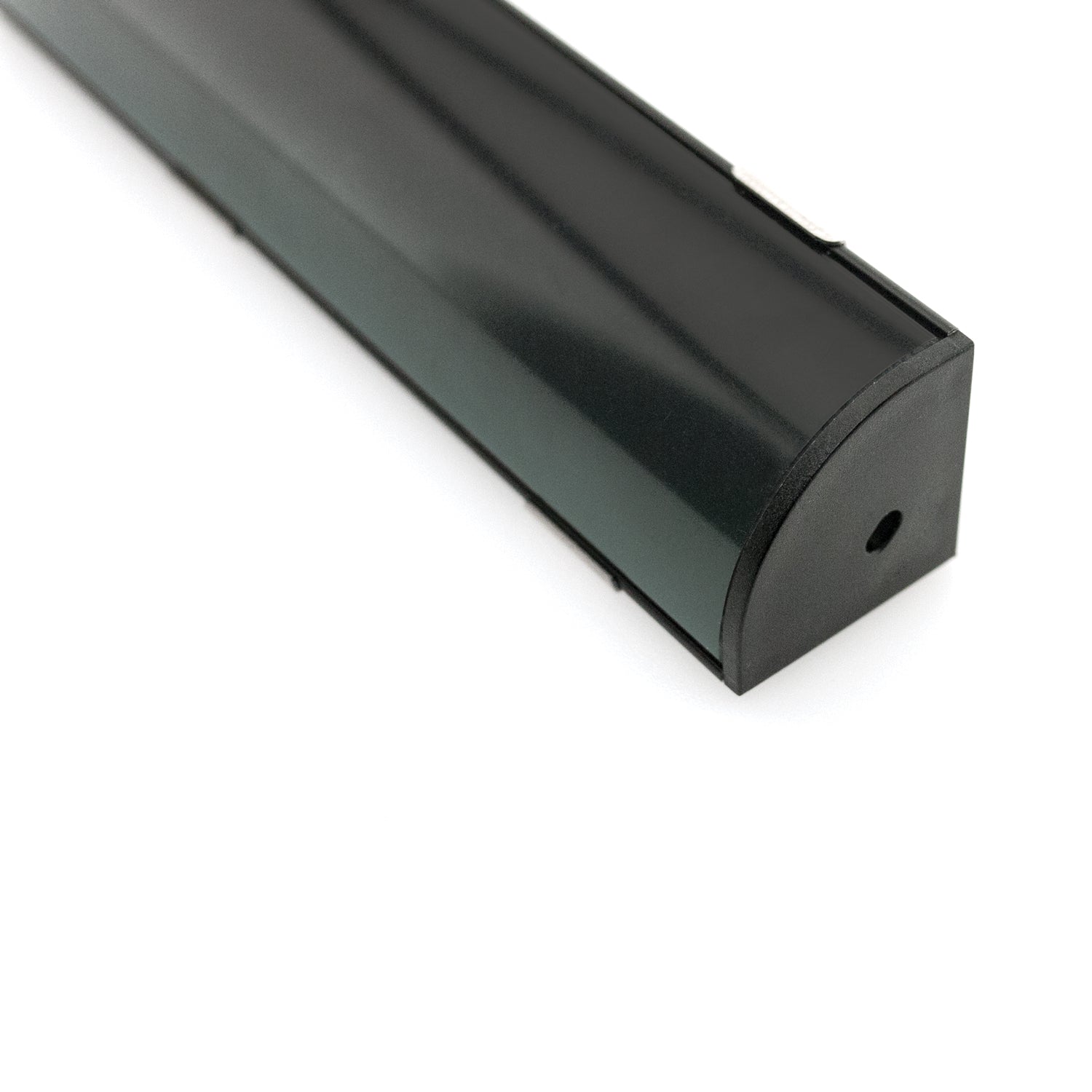 Type 34B Black, Corner Mount Aluminum Curved Diffuser LED Strip Light