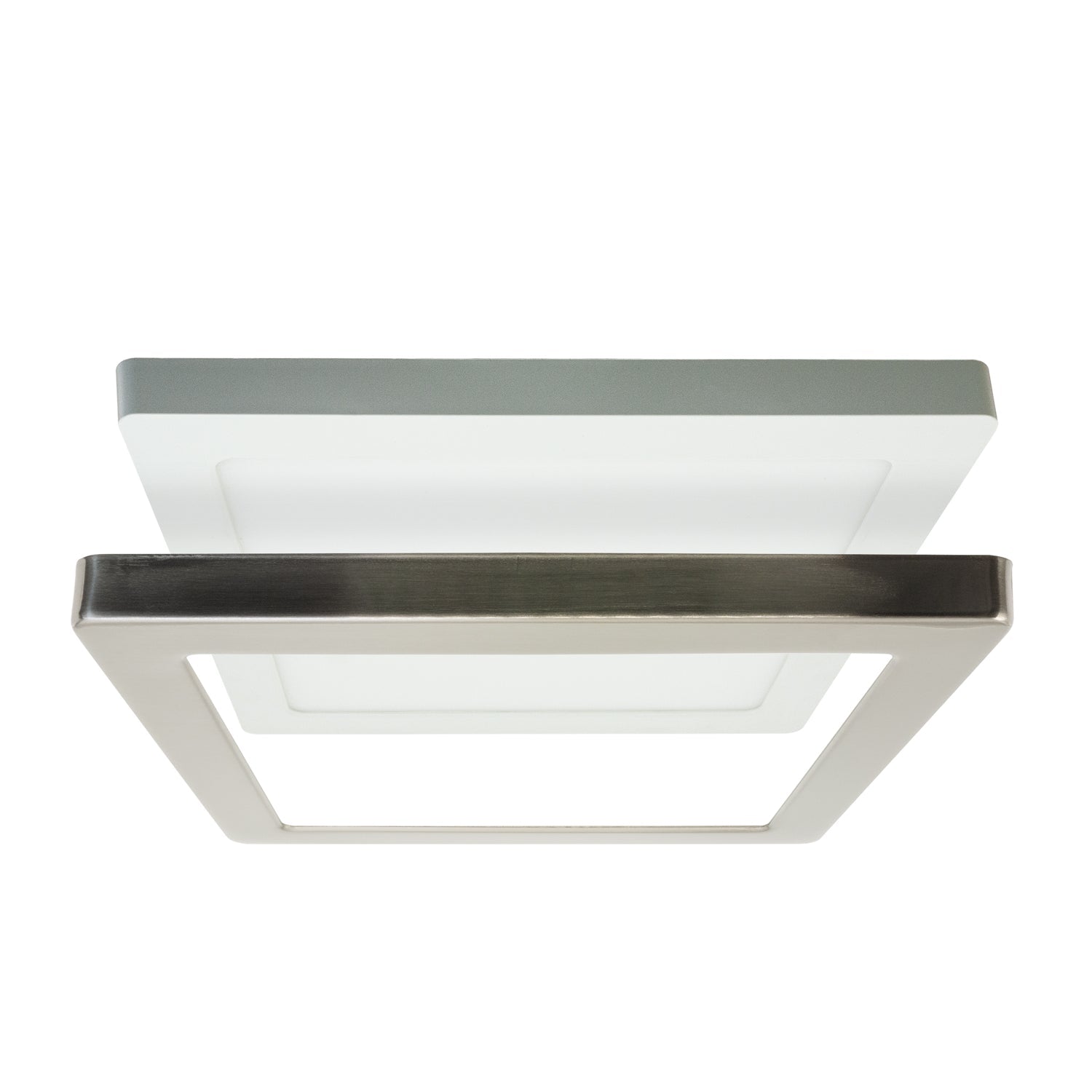 9 inch Satin Nickel Trim Cover for Square Surface Mount Downlight With