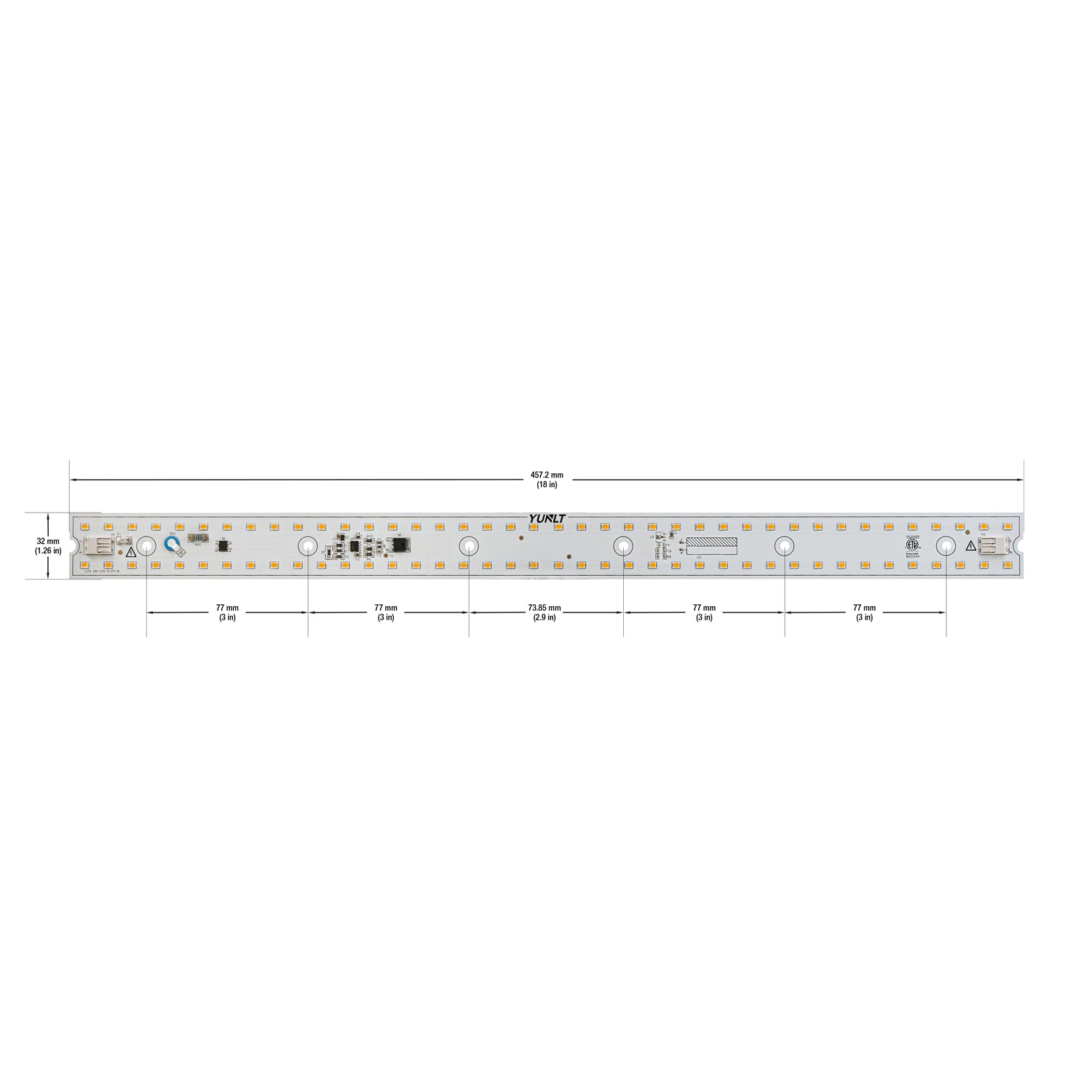 18 inch Linear LED Module Driverless Engine, 120V 20W 3000K(Warm White)