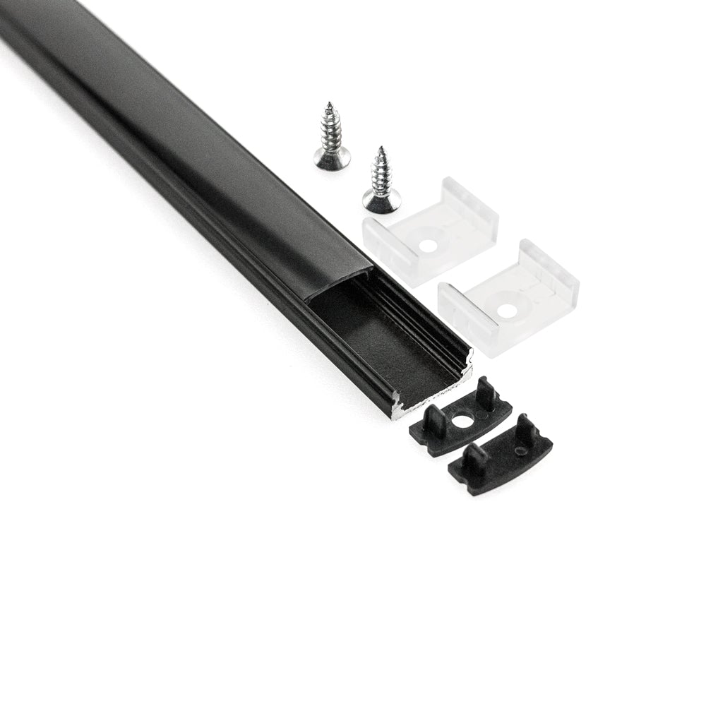 Type 14 Black, Linear Aluminum LED Light Channel Profile
